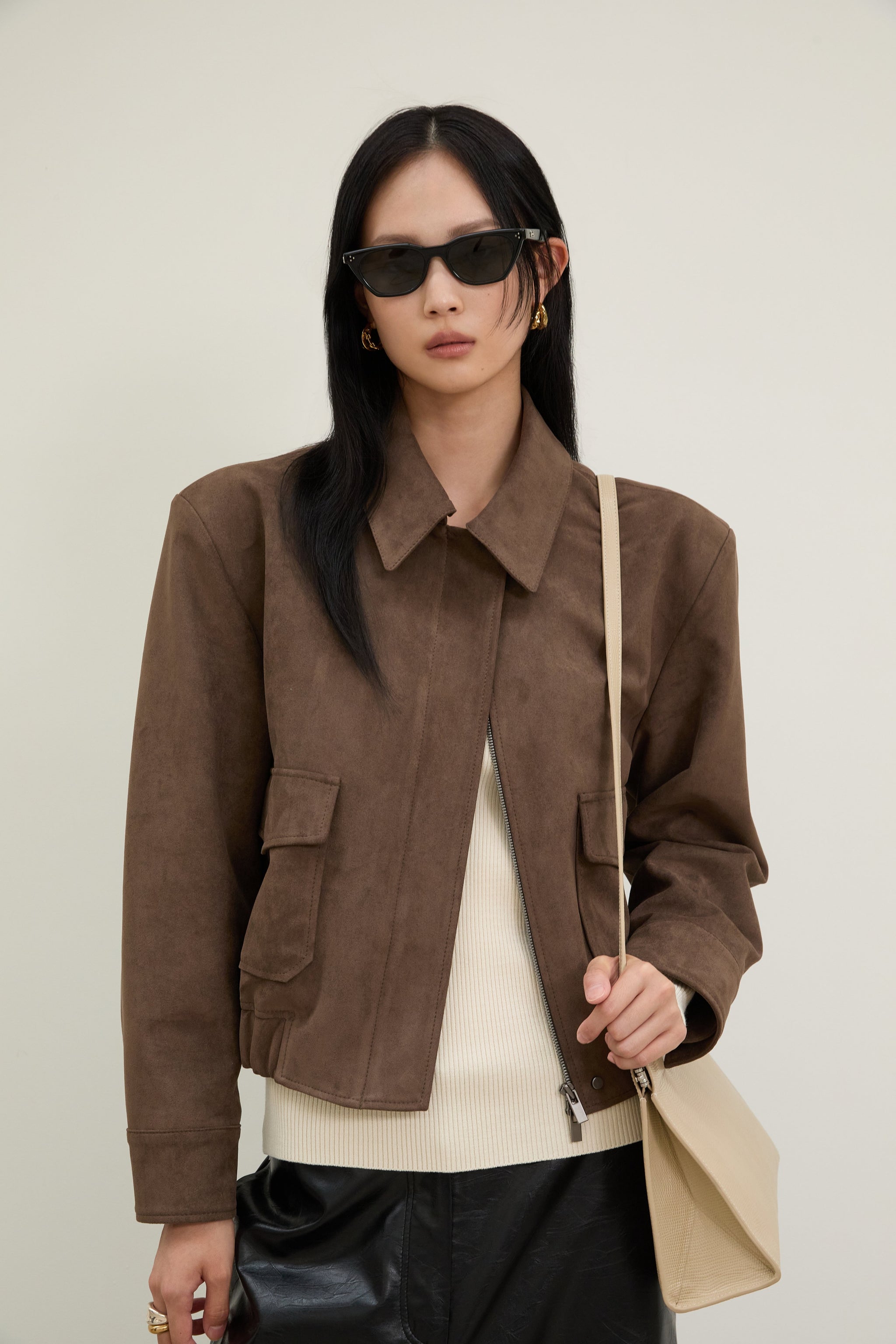 GAEIL SUEDE CROP JACKET